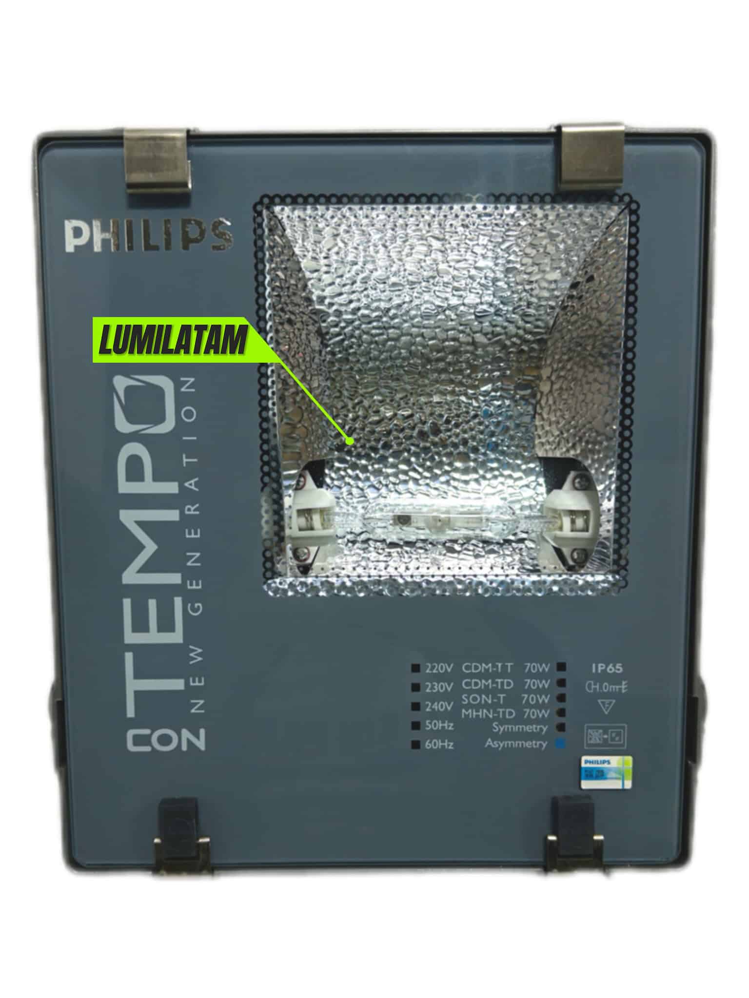 REFLECTOR HALOGENURO METÁLICO DOBLE CONTACTO 70W PHILIPS | Lumilatam 💡