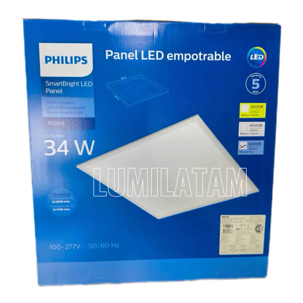 PANEL LED PHILIPS SMARTBRIGHT 605X605mm EMPOTRABLE 34W - LumiLatam ...